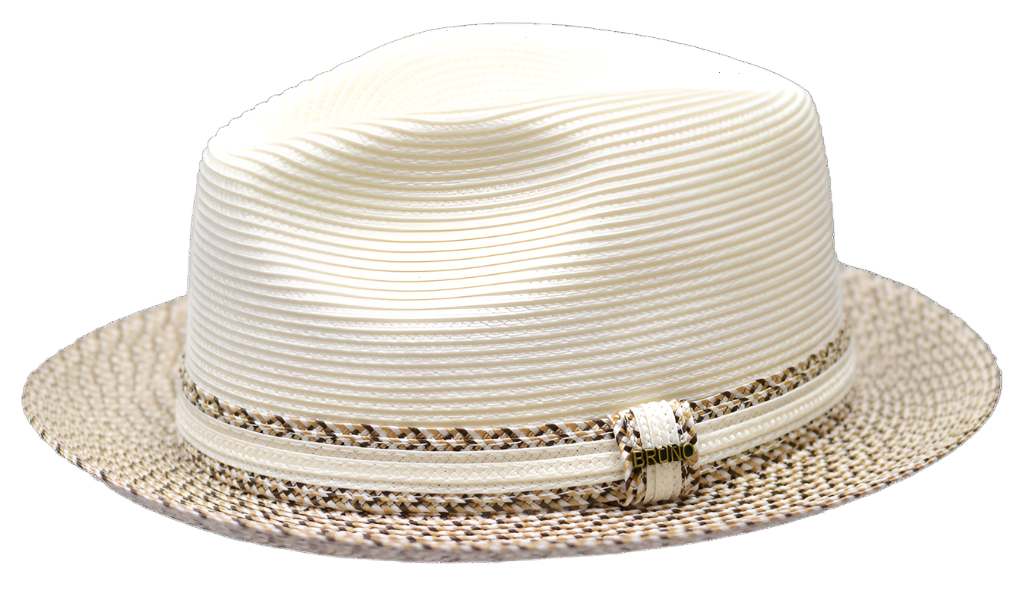 Bellamy | Two Tone Straw Fedora Hat Snap Brim | Hats On Us – Hats On US